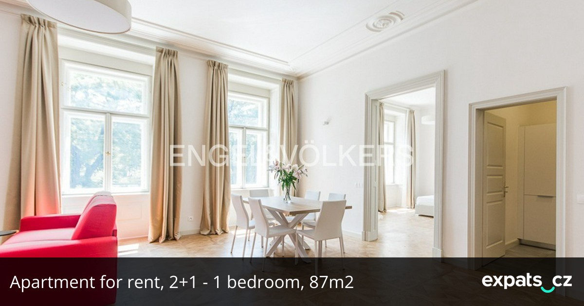 Apartment for rent, 2+1 - 1 bedroom, 87m2, in Prague, on Bolzanova street