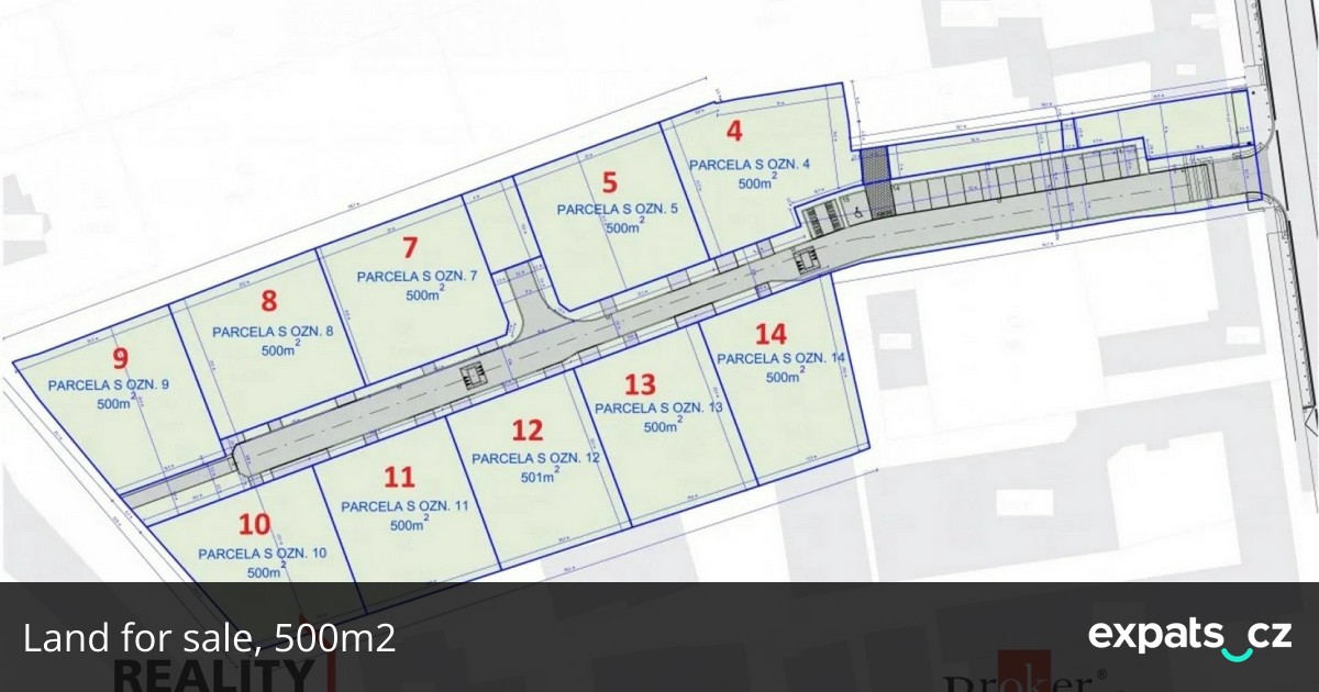 Building plot for sale, 500m2, in Česká