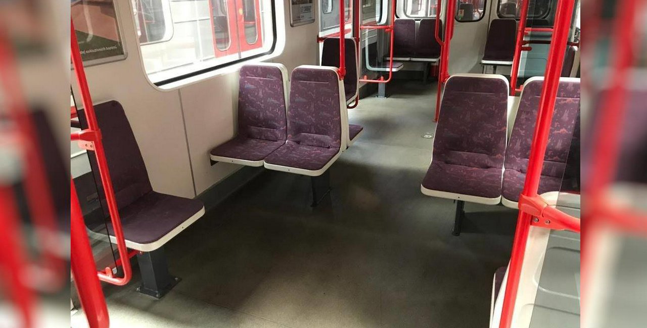 Prague transit is testing a new metro seating layout, but few people ...