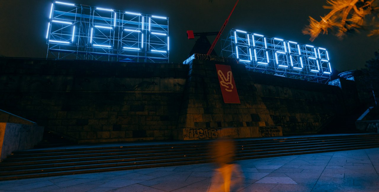 Clock on Letná counting down to climate catastrophe - Prague, Czech ...